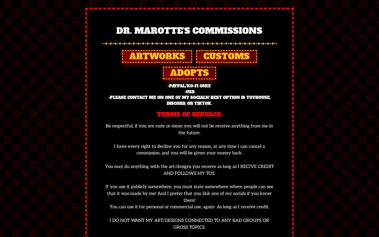 DR. MAROTTE'S COMMISSIONS